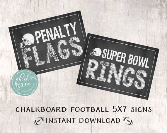 Football -- Penalty Flags and Super Bowl Rings 4x6 and 5x7 Signs ...