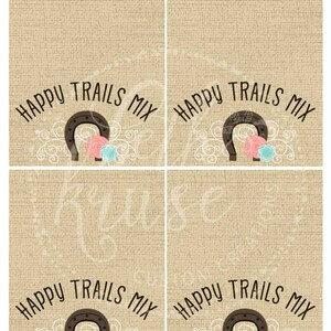 Horse Party Trail Mix Bag Topper -- INSTANT DOWNLOAD Printable Pdf File ...