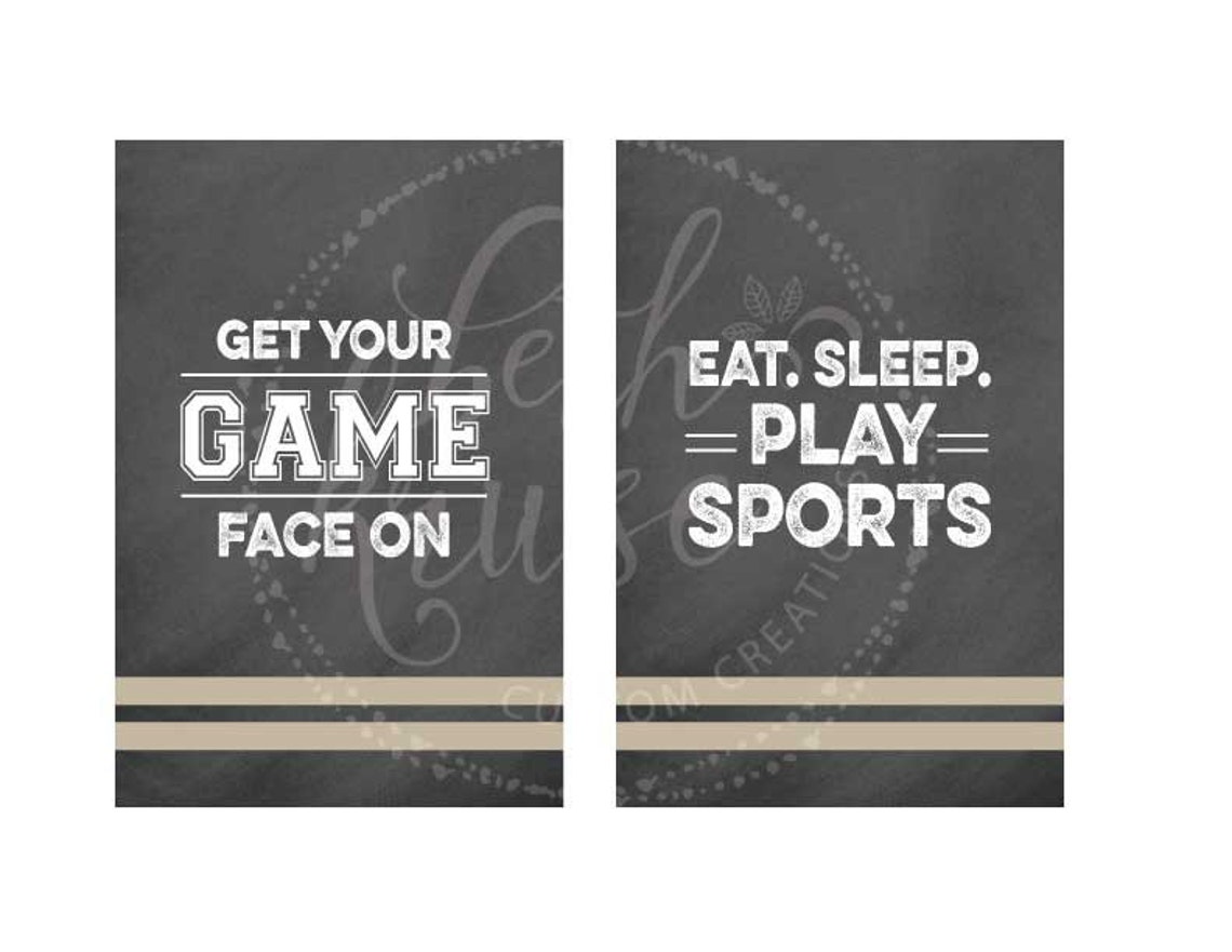 Sports Party Signs Game Face INSTANT DOWNLOAD by Beth - Etsy