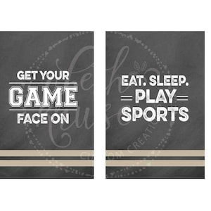 Sports Party Signs - Game Face - INSTANT DOWNLOAD by Beth Kruse Custom ...