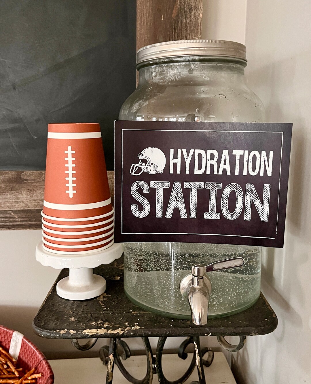 Football Hydration Station Signs Chalkboard Drink Signs Concessions ...