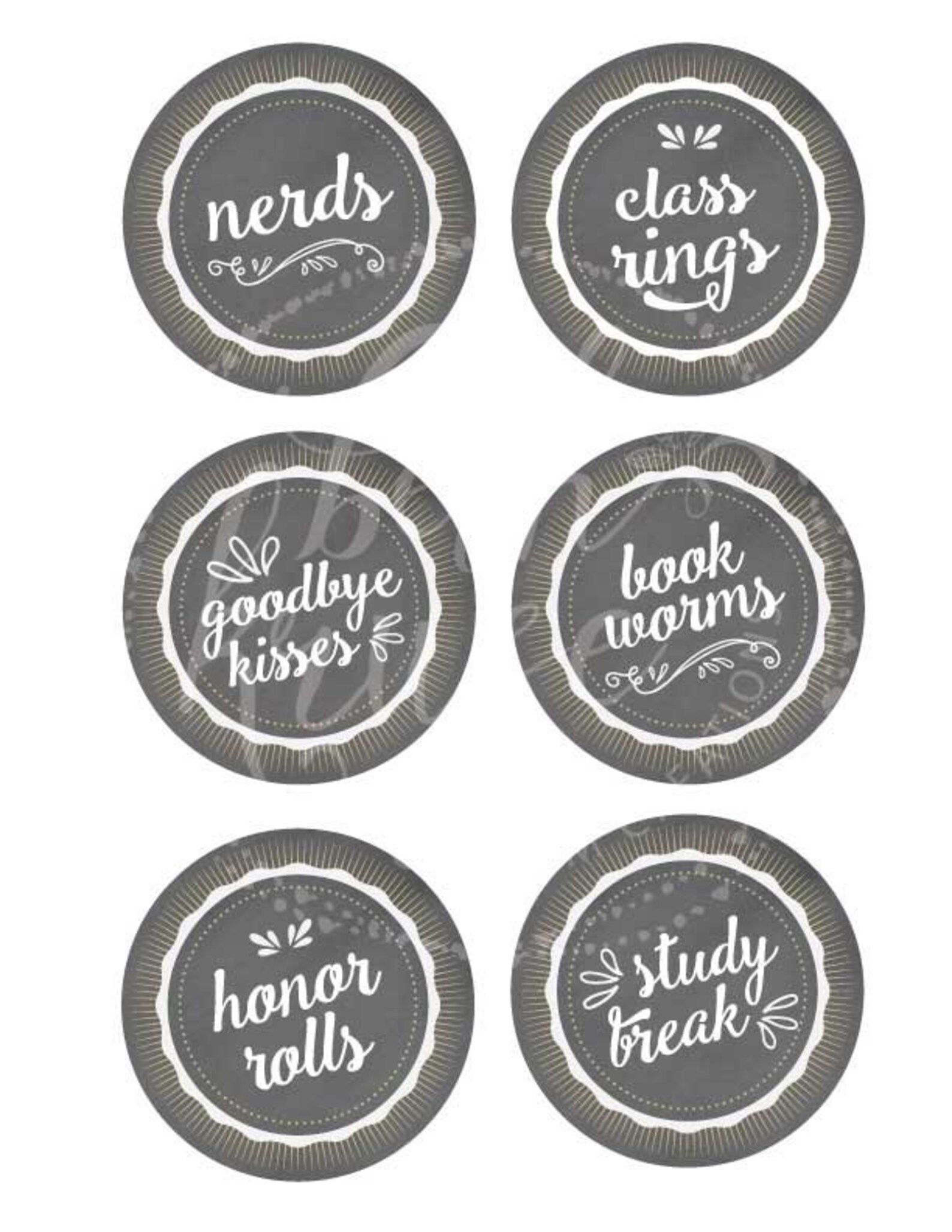 Graduation Candy Bar Chalkboard Package -- Sweet Table -- INSTANT ...