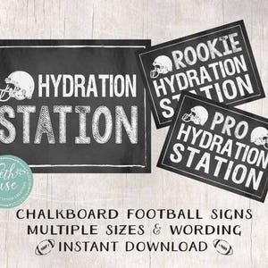 Football Hydration Station Sign: Chalkboard Concessions Decor (instant ...