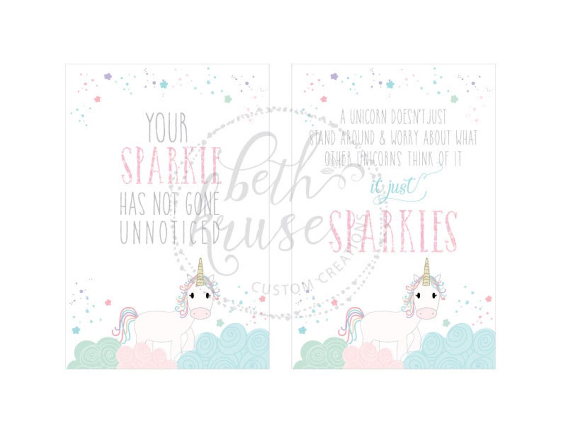 Unicorn Quote Signs 4x6 Inches Instant Download by Beth | Etsy