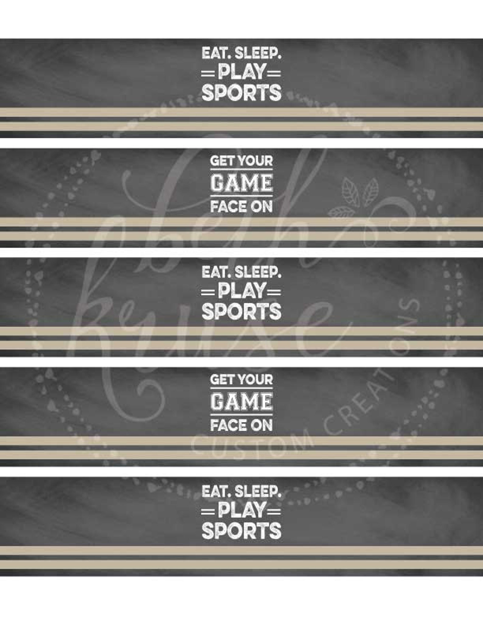 Sports Drink Wraps Game Face INSTANT DOWNLOAD by Beth - Etsy