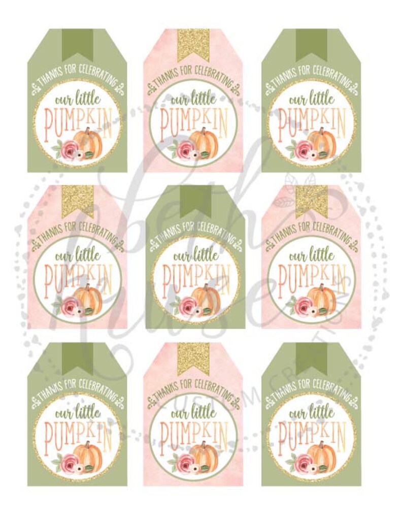 Pumpkin Patch Printable Favor Tags Watercolor Our - Etsy