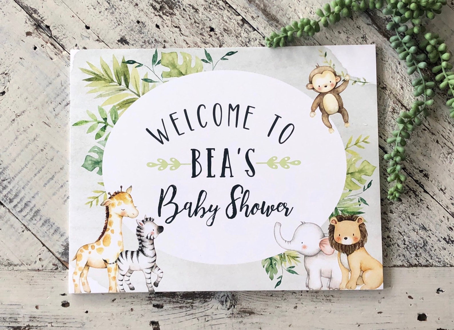 Safari Baby Shower Banner PERSONALIZED Printable File Zoo - Etsy