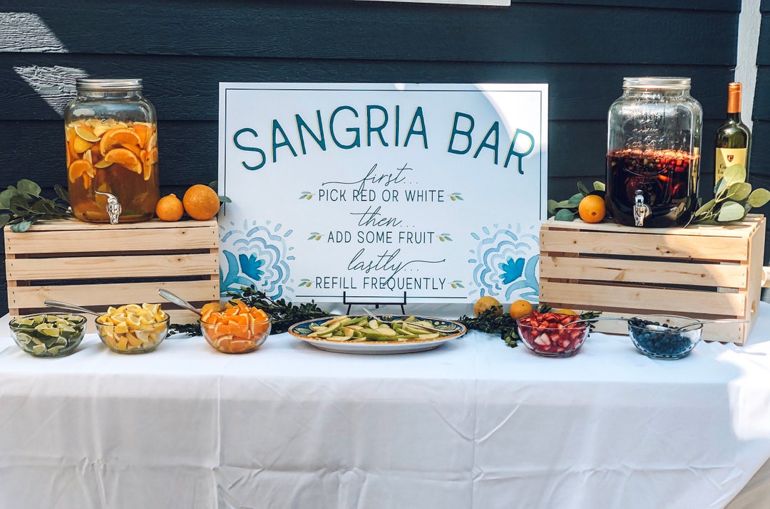 Greek Sangria Bar Sign - Printable PDF Instant Download - Greek Shower ...