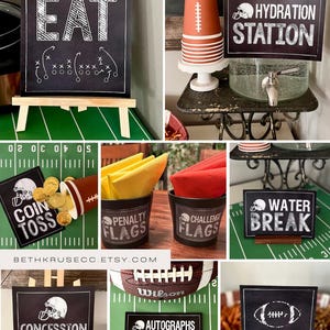 Football Hydration Station Sign: Chalkboard Concessions Decor (instant ...