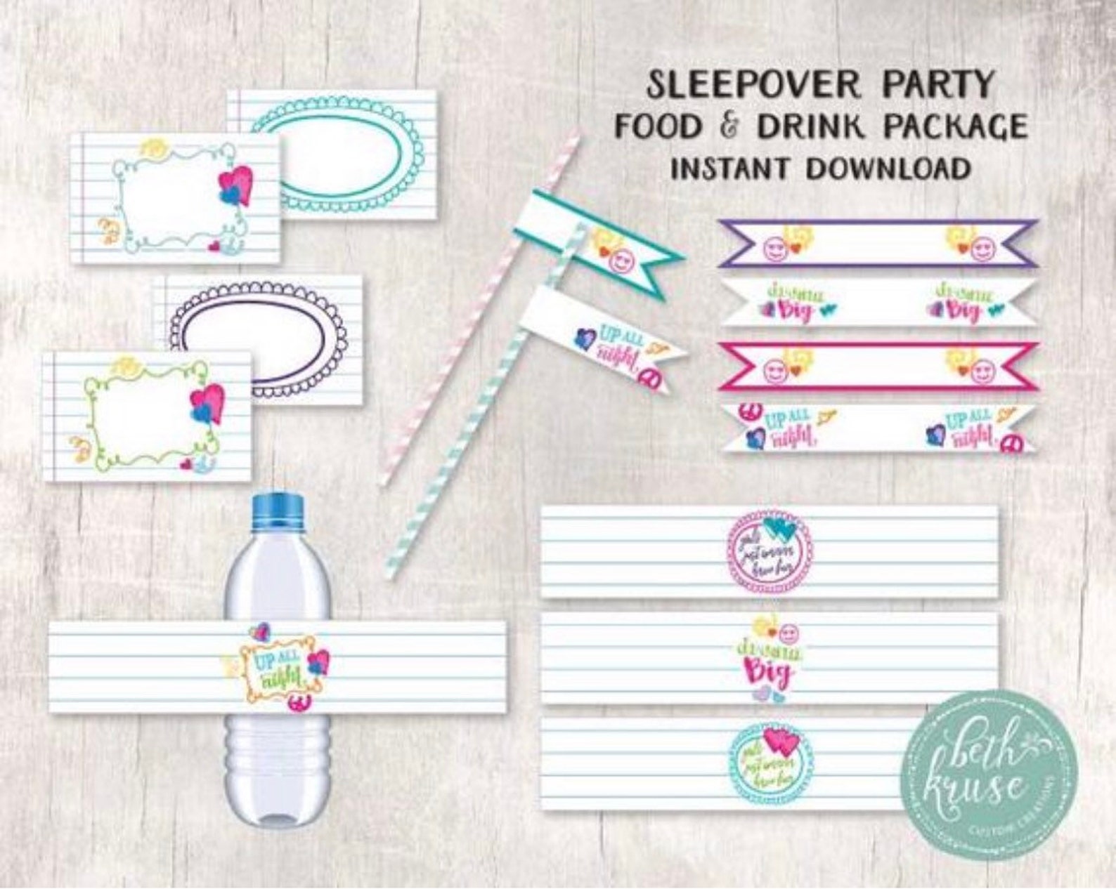 Sleepover Backdrop Slumber Party Sign Tween Girl INSTANT | Etsy