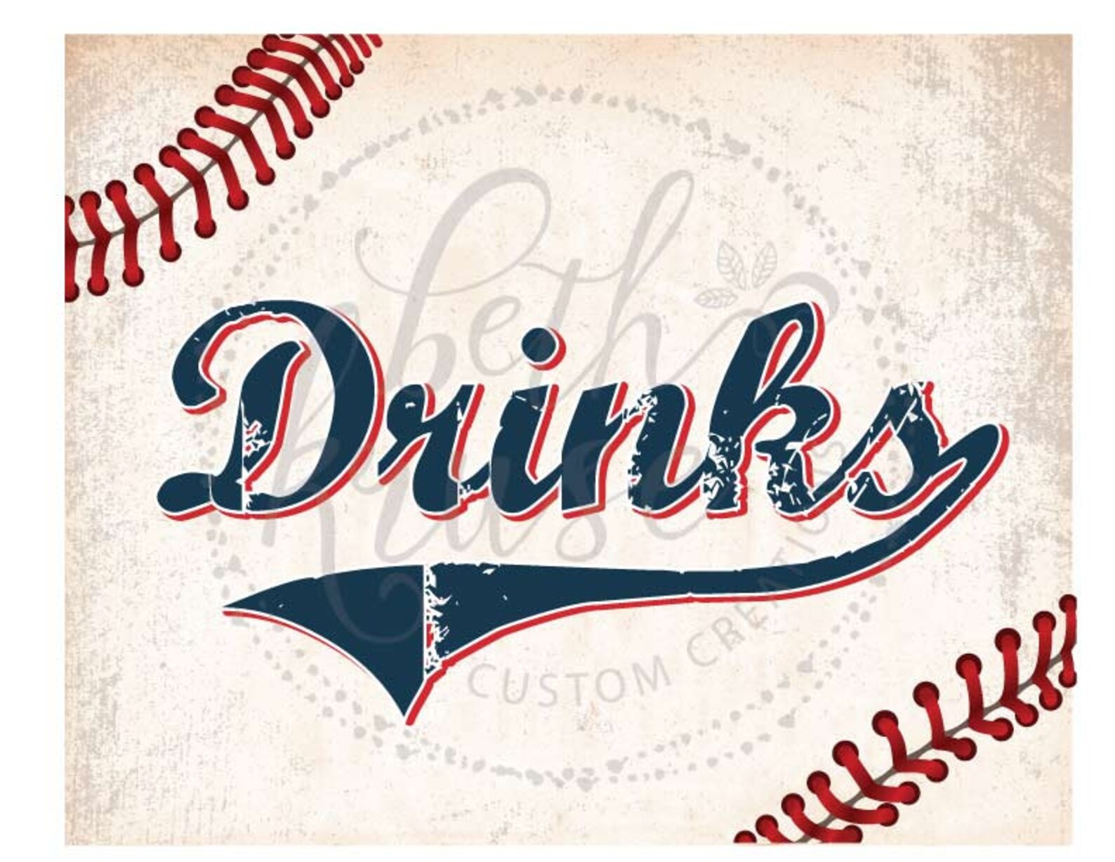 Baseball Drinks Printable Signs INSTANT DOWNLOAD by Beth Kruse Custom ...