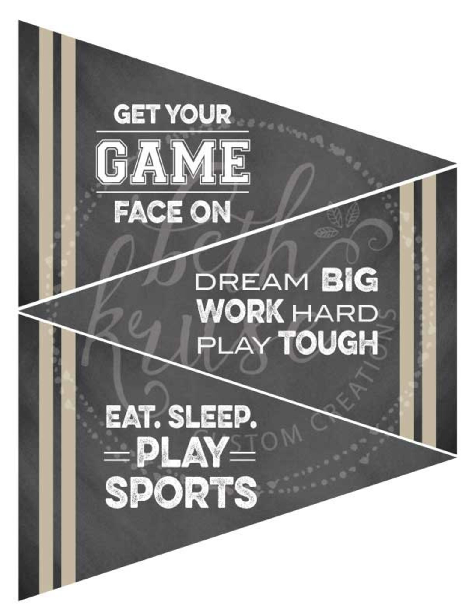 Sports Party Pennants Game Face INSTANT DOWNLOAD by Beth - Etsy