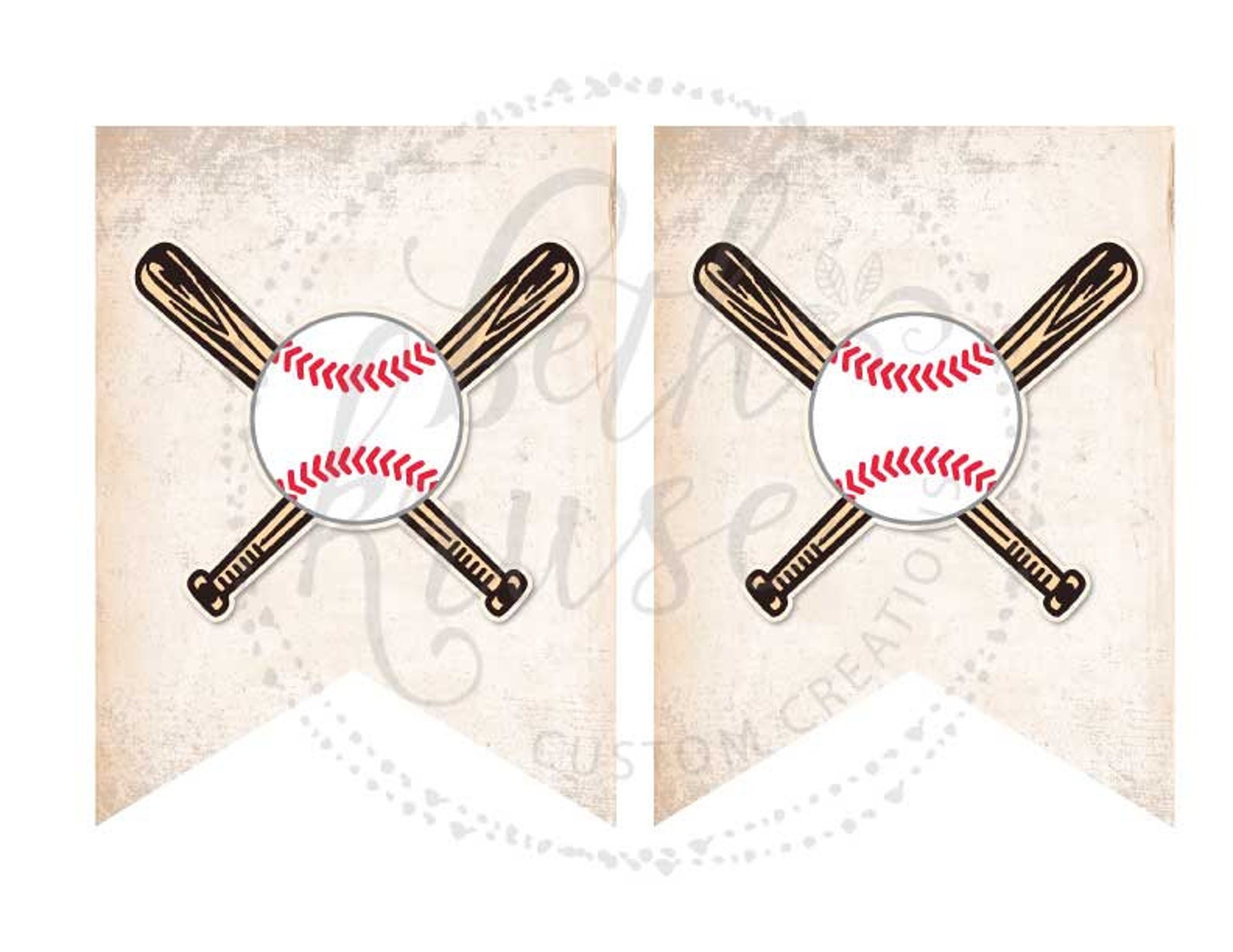 Baseball Concessions Printable PDF Banner Neutral and - Etsy