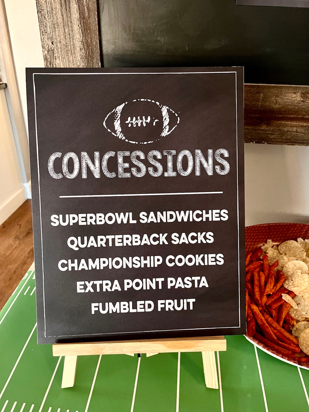 Football -- Printable Concessions Sign -- Chalkboard Style ...