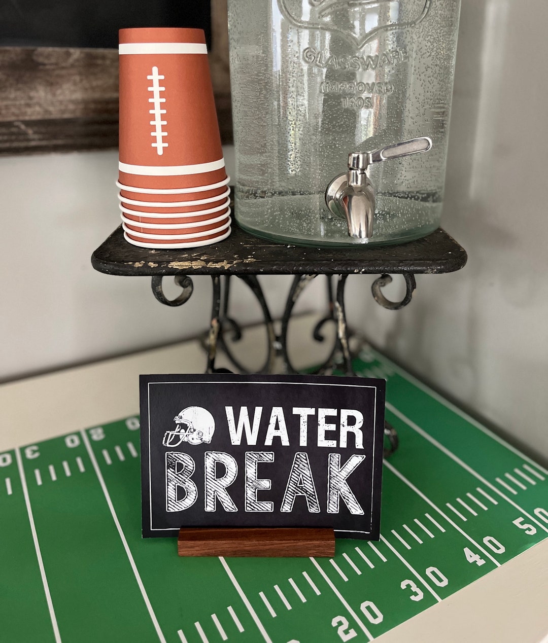 Football Water Break Sign: Chalkboard Style, 5x7 or 8x10 (PDF Printable ...
