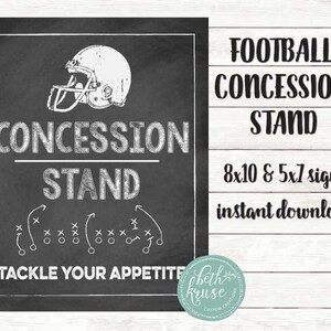 Concession Stand 8x10 and 5x7 Inch Printable Sign PDF INSTANT DOWNLOAD ...