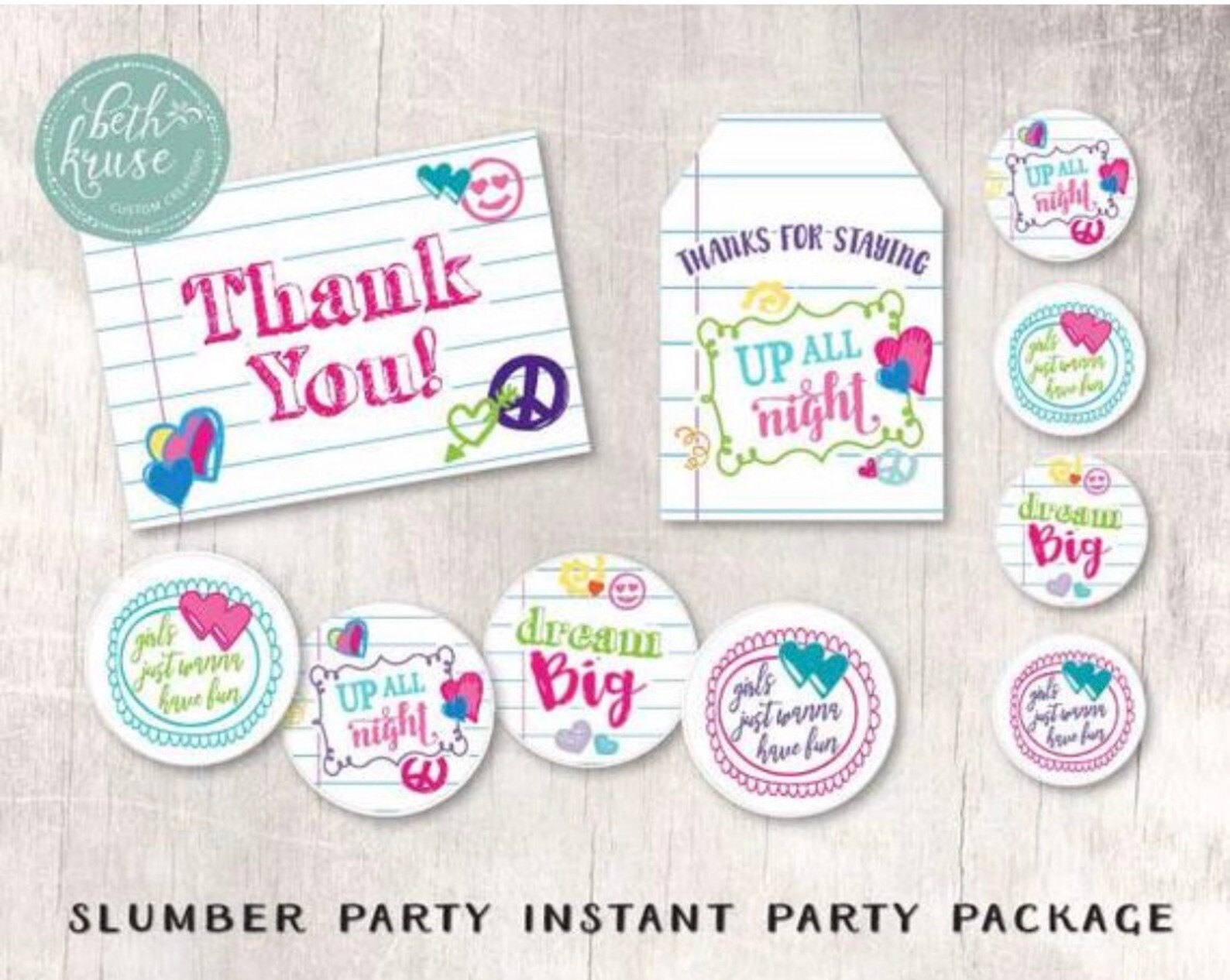 Sleepover Backdrop Slumber Party Sign Tween Girl INSTANT - Etsy Singapore