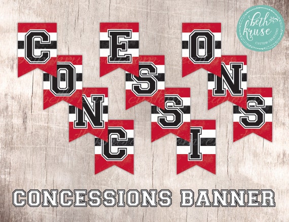 Hockey Party CONCESSIONS printable banner INSTANT DOWNLOAD! by beth ...