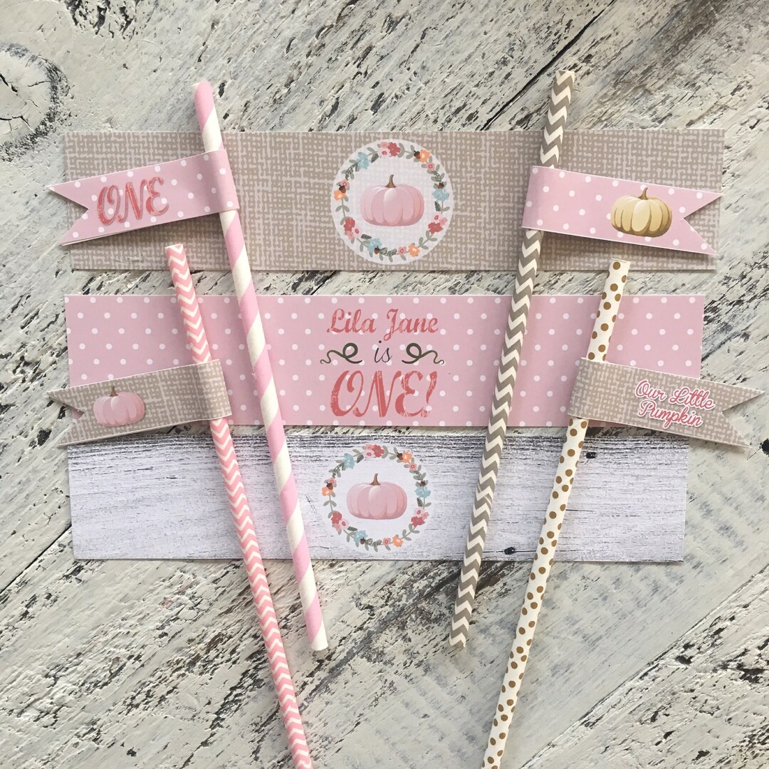 Pumpkin Floral Printable Personalized Drink Labels -- Our Little ...