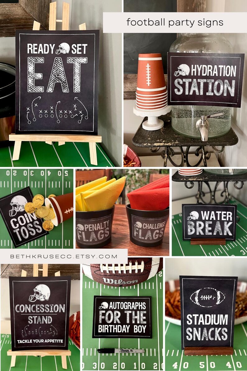 Football Nacho Bar Sign: Super Bowl Party Decor (printable PDF Download ...
