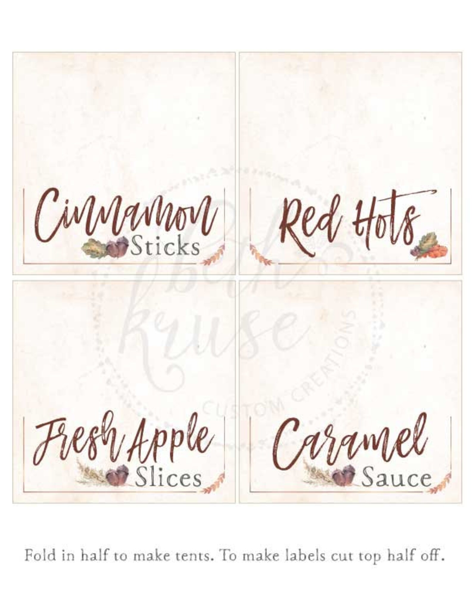 Apple Cider Bar Sign & Labels: Fall Watercolor (instant Download) - Etsy