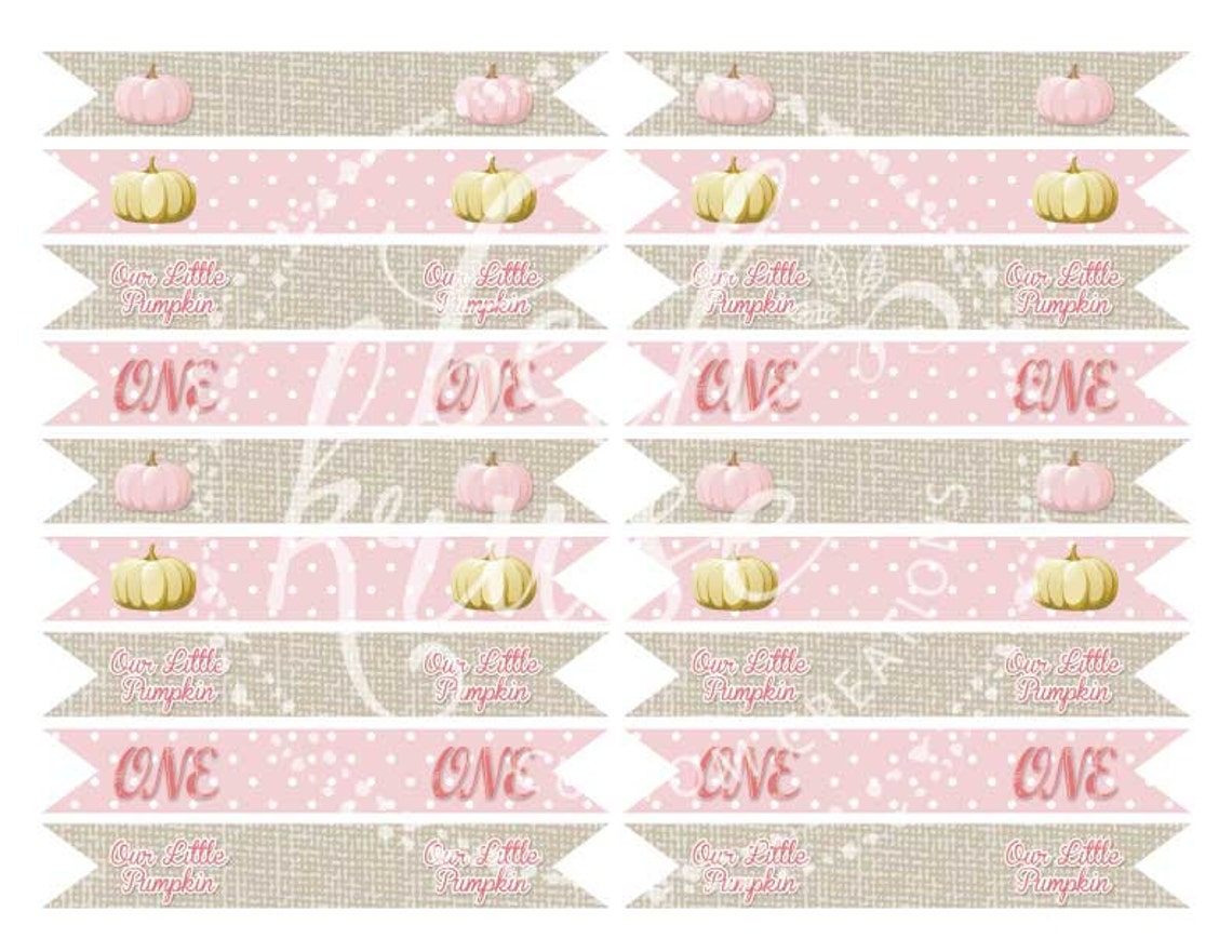 Pumpkin Floral Printable Personalized Drink Labels Our - Etsy