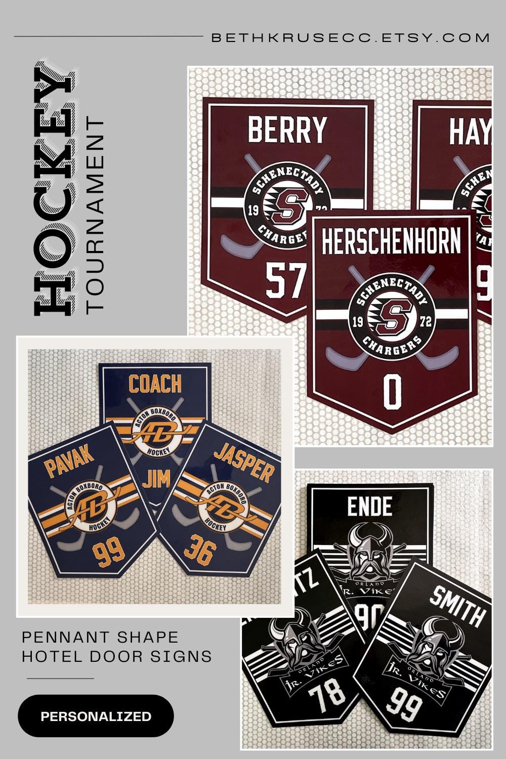 Personalized Hockey Team Signs: Custom Colors, Player Name (PDF) - Etsy