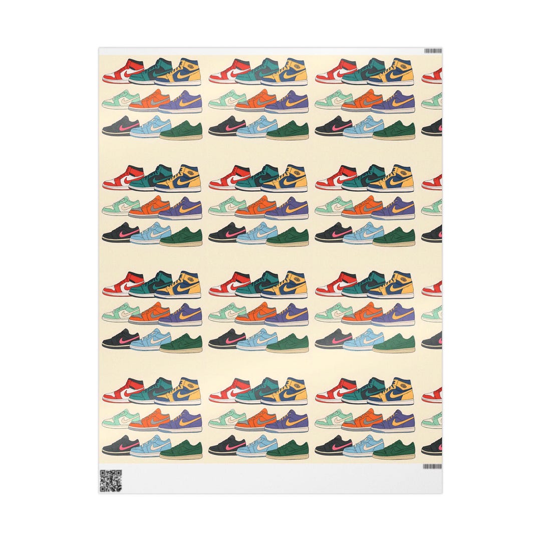 Sneaker Print Gift Wrap | Glossy or Matte Finish - Etsy