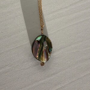 Gold Abalone Pendant Necklace - Etsy