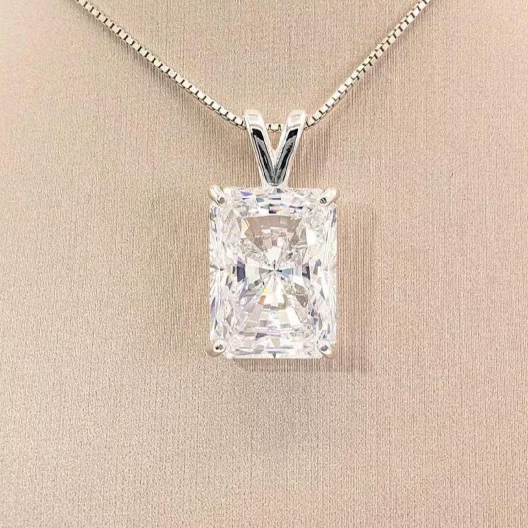 3.00 Ct Radiant Cut Lab Grown Diamond Pendant | 14K Yellow Gold ...