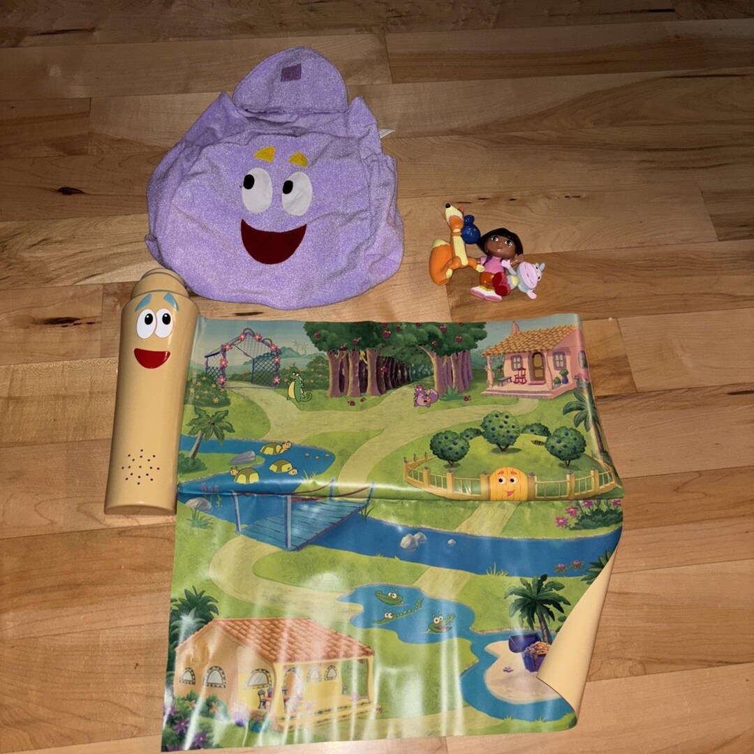 Dora the Explorer Toy Lot Talking Map 2001 Viacom Soft Backpack Mattel ...