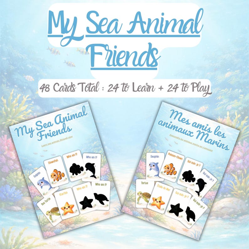 My Sea Animal Friends – Ocean Animals Educational Cards (printable PDF ...