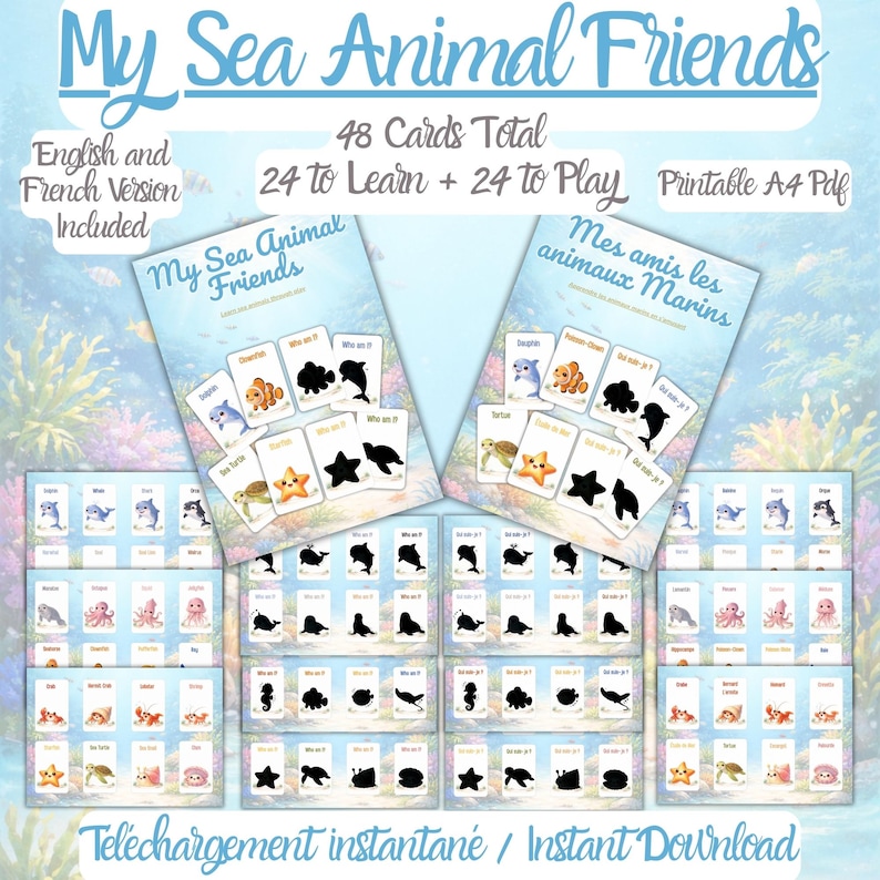 My Sea Animal Friends – Ocean Animals Educational Cards (printable PDF ...