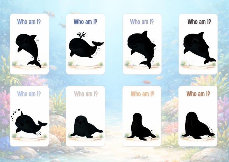 My Sea Animal Friends – Ocean Animals Educational Cards (printable PDF ...