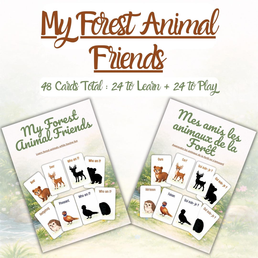 My Forest Animal Friends / Printable Educational Cards – Learn Through ...