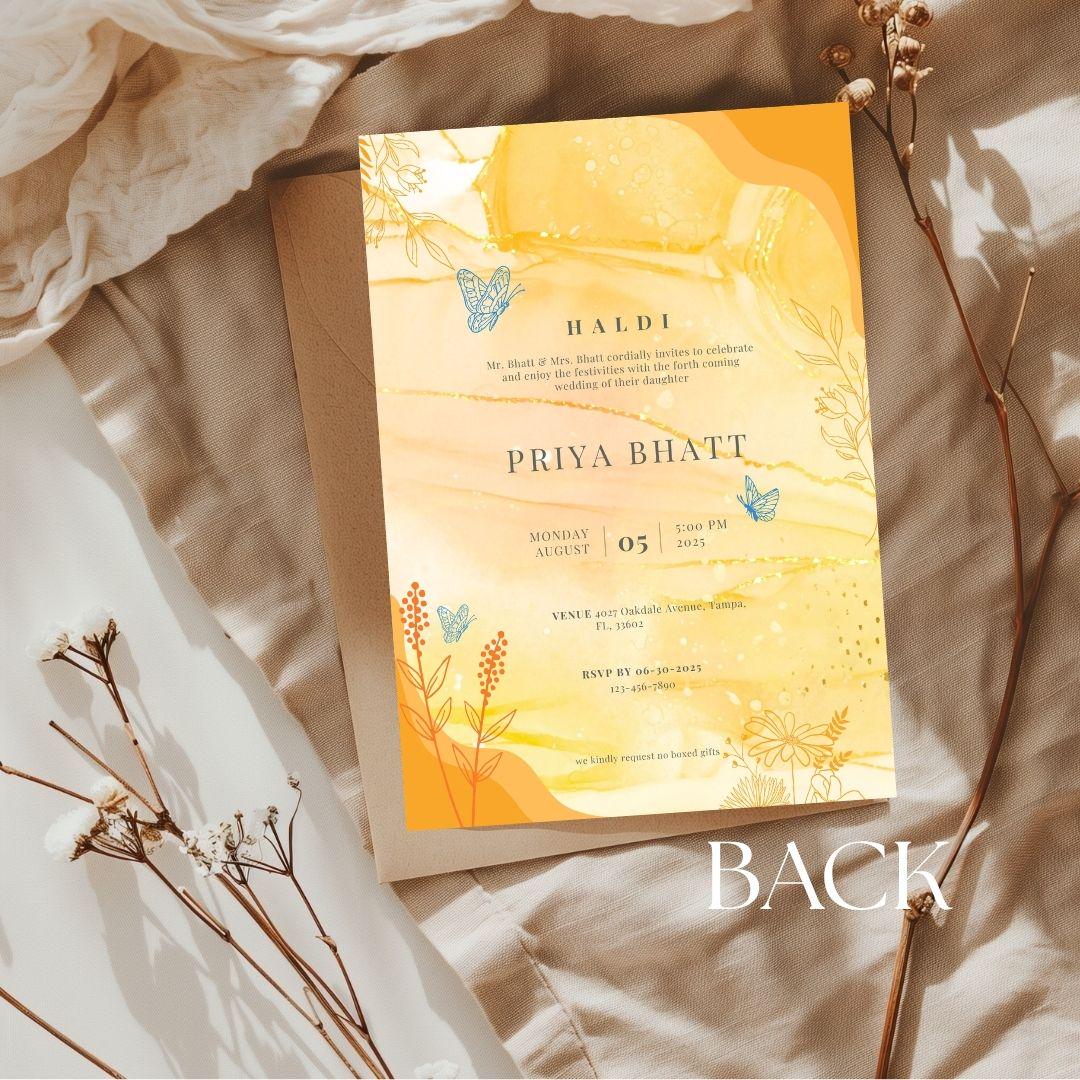 Vibrant Haldi Ceremony Invitation Template, Indian Wedding Printable ...