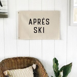 Apres Ski Sign Winter Wall Flag Hanging Canvas Banner - Etsy