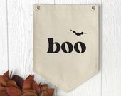 Halloween Wall Decor Hanging Canvas Boo Sign Pennant Banner - Etsy