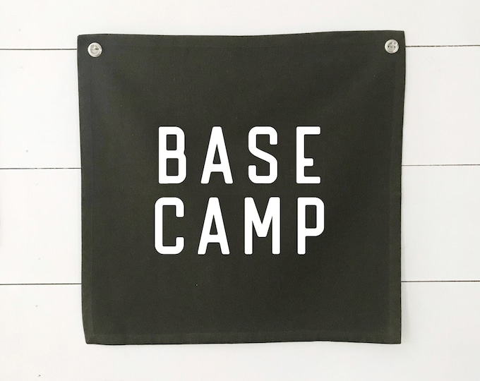Base Camp Wall Flag Banner, Camping Decor for Living Room or Nursery ...