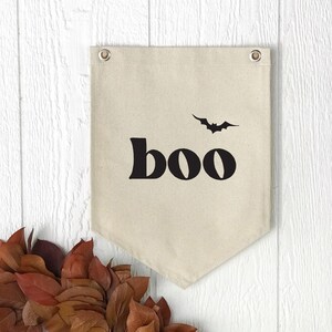 Halloween Wall Decor, Hanging Canvas Boo Sign, Pennant Banner Flag ...