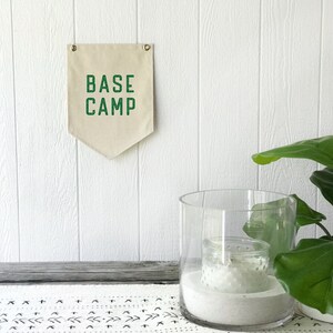 Hanging Canvas Sign, Base Camp Pennant Flag Wall Decor, Camping Art ...