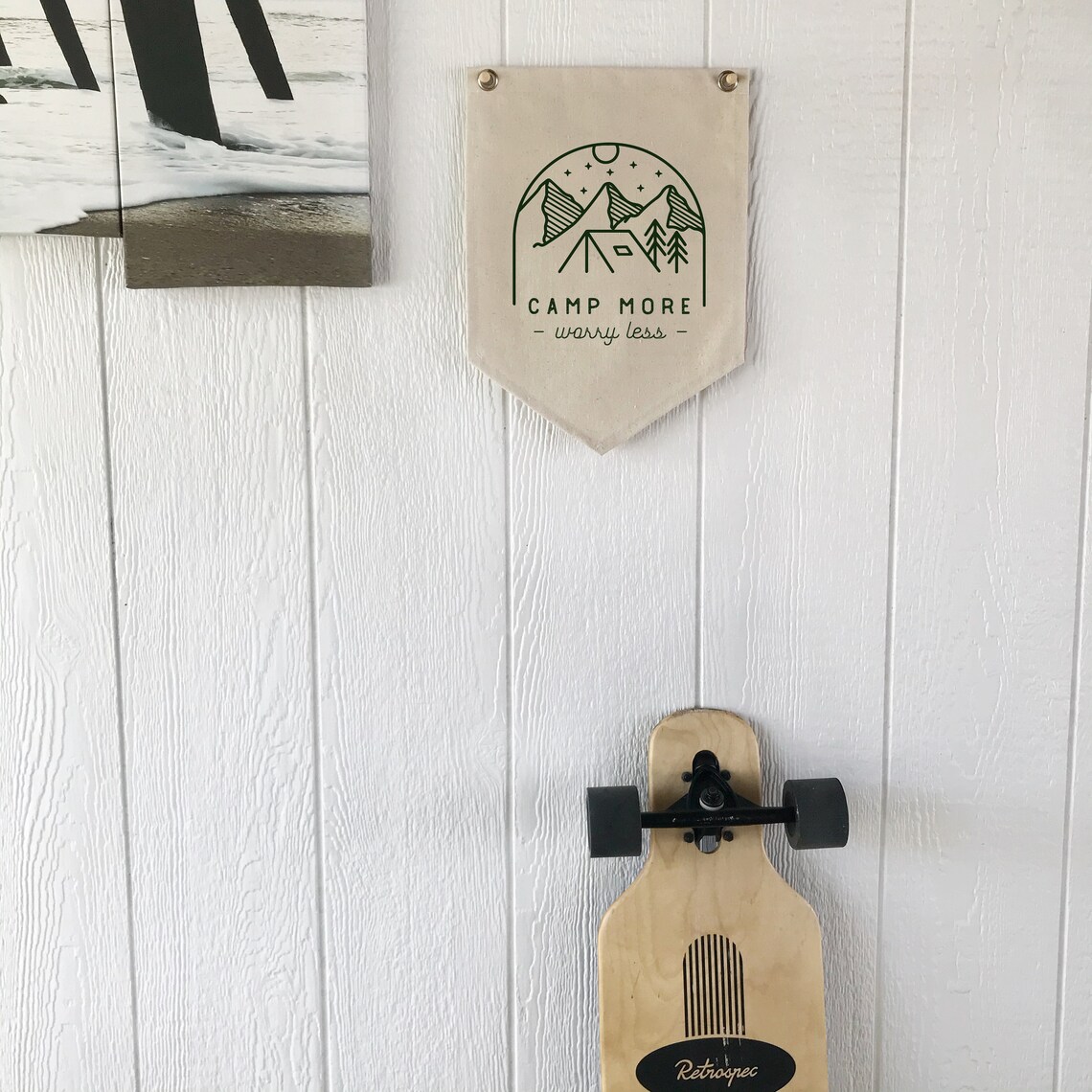 Hanging Canvas Sign Camp More Pennant Flag Wall Decor - Etsy