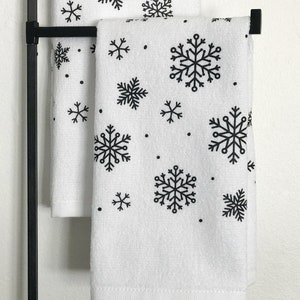 Bathroom Hand Towel Set Christmas Home Decor, Small Snowflake Fingertip ...
