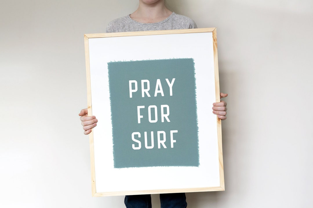 Pray for Surf Canvas Tapestry Flag Beach Wall Decor Living - Etsy