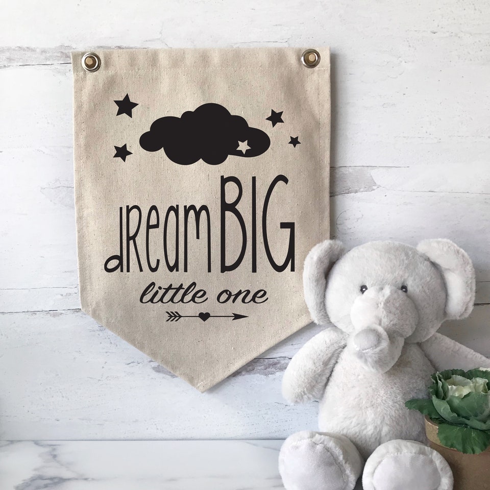 Nursery Wall Art Decor, Dream Big Little One Sign, Baby Shower Gift ...