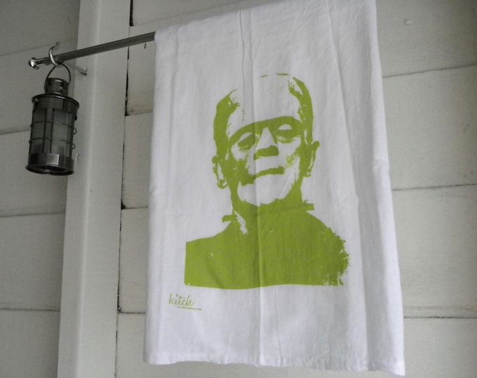 Frankenstein Flour Sack Tea Towel Screen Printed Halloween - Etsy