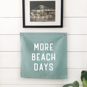 More Beach Days Wall Flag Tapestry, Boho Beach Wall Decor, Linen Banner ...