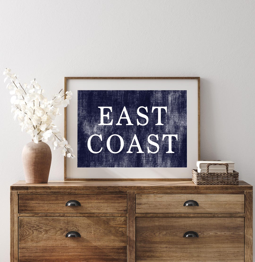East Coast Wall Art Print, Beach Poster Wall Decor, Surf Artwork ...