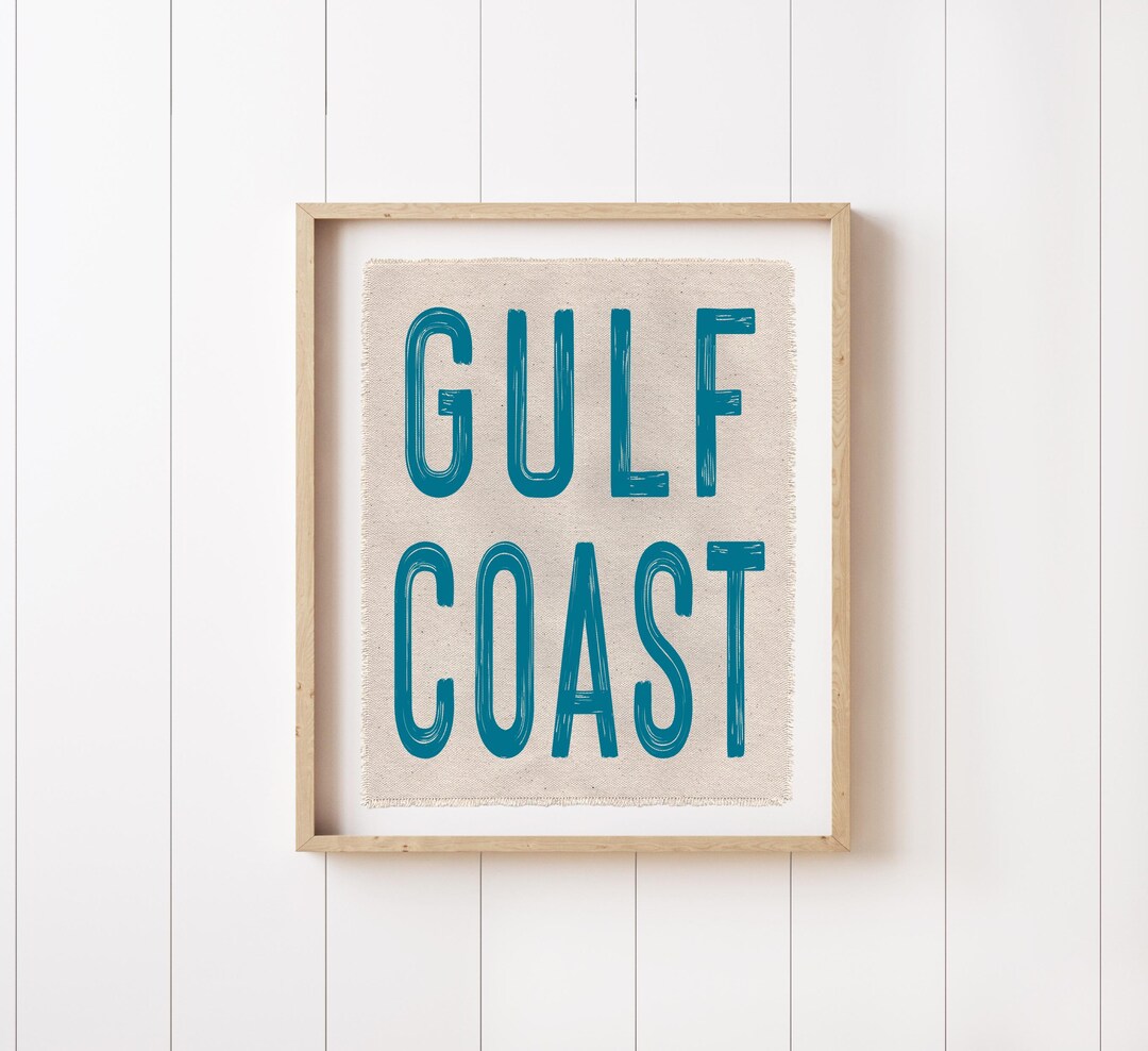 Beach Wall Decor, Gulf Coast Canvas Poster, Surf Tapestry Flag, Coastal ...