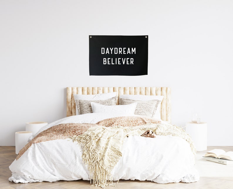 Daydream Believer Hanging Canvas Banner, Large Wall Flag Sign, Over the ...